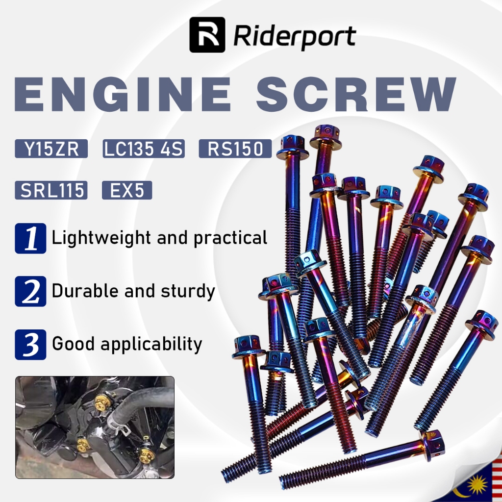 Skru Enjin Engine Screw Gold Titanium Engine Screw Set Full Set Yamaha ...