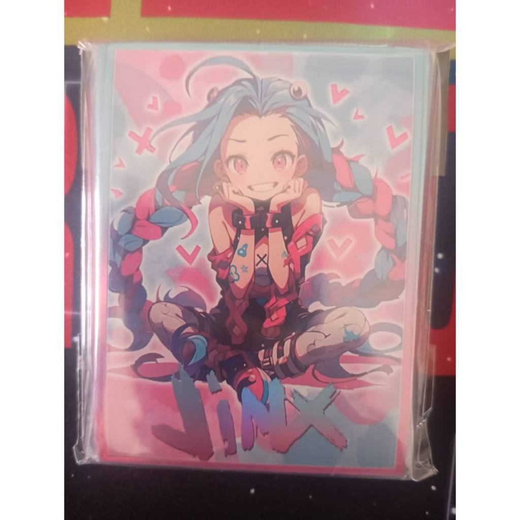 LOL League Of Legend Jinx Gloss Sleeve 英雄联盟金克丝闪卡套 6.7cmx9.2cm (Anime ...