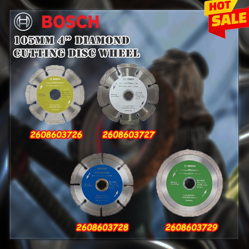 BOSCH 105mm 4" Diamond Cutting Disc Wheel - Universal for Concrete ...
