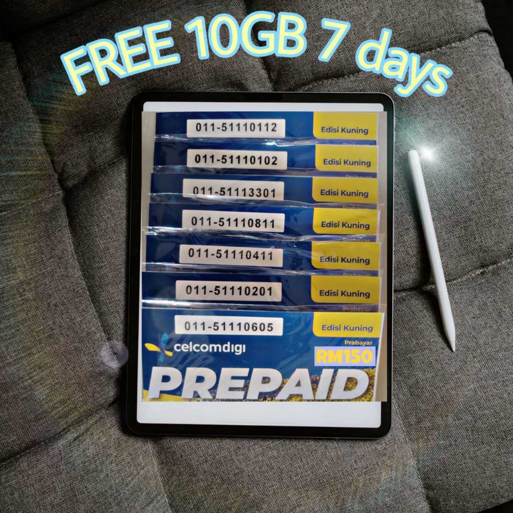 VIP Prepaid Number CelcomDigi 5G Straight AAA Edisi Kuning FREE 1 ...