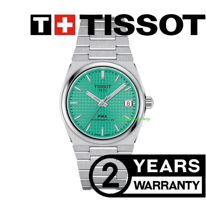 TISSOT PRX LIGHT GREEN DIAL POWERMATIC 80 35MM - T137.207.11.091.01 ...