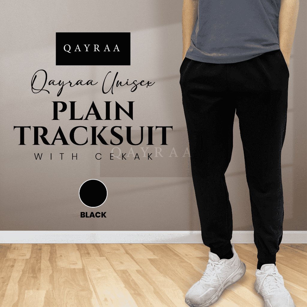 QAYRAA Cotton Spandex Sport Wear Slim Fit Tracksuit/ Seluar Trek Sukan ...