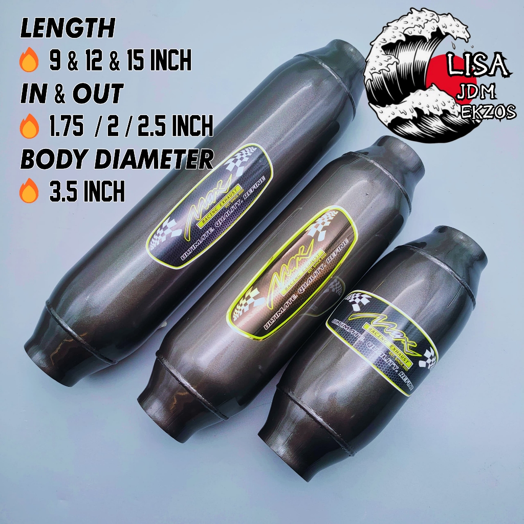 Max Racing Exhaust 💥💥Tornado Bullet Resonator💥💥 3.5 inch Body🔥Bunyi ...