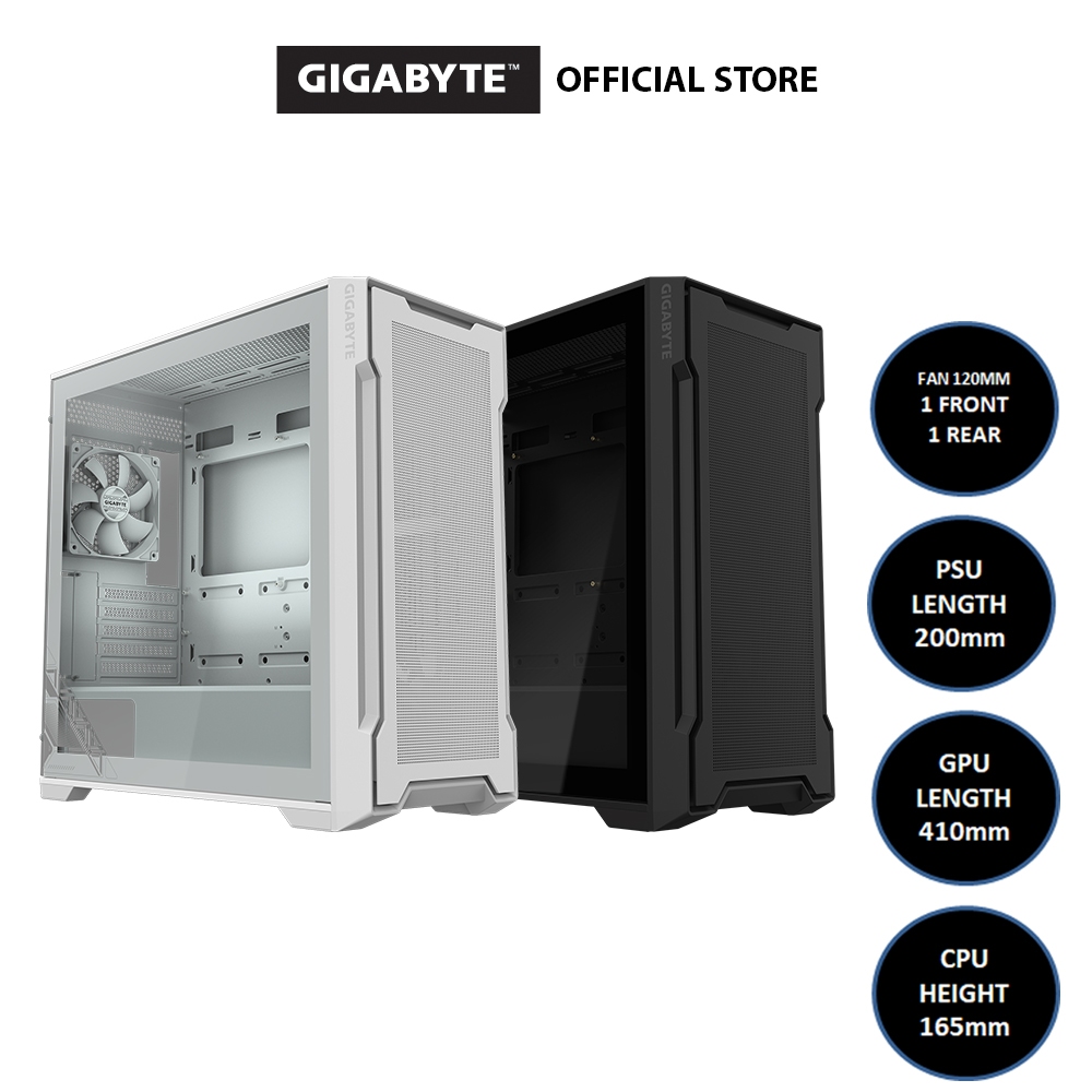 Gigabyte C102 Glass Micro-ATX Mid Tower PC Case Desktop Casing Tempered Glass Side Panel C102G ...