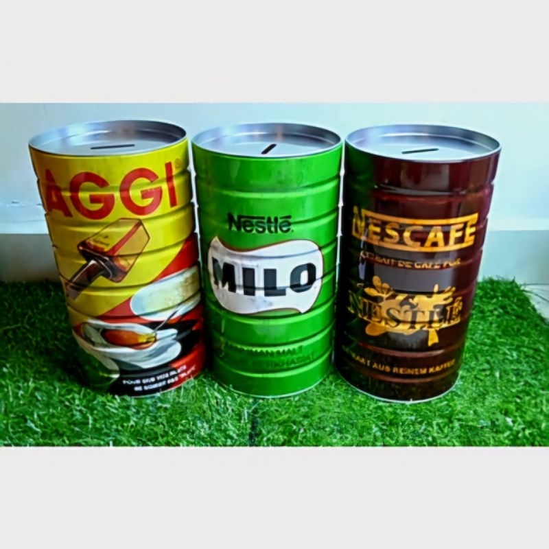 NESTLE MILO/NESCAFE/MAGGI TIN Piggy Bank/Wang Tabung (LIMITED EDITION ...