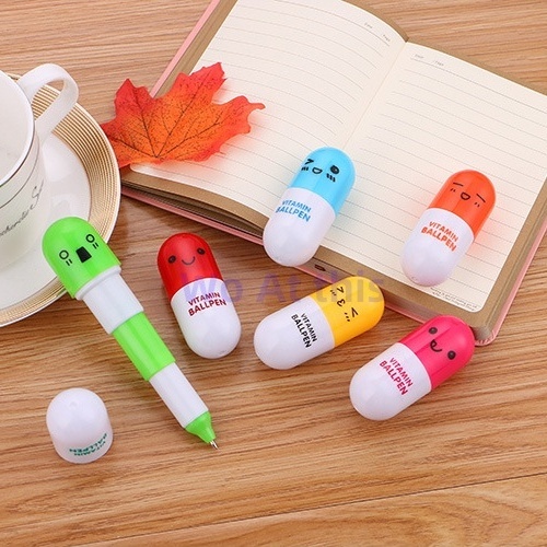 Retractable Capsule Ball Pen Mini Ballpoint Pen Stationery School ...