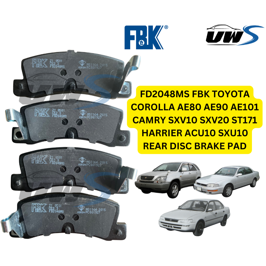 FD2048MS FBK TOYOTA COROLLA AE80 AE90 AE101 CAMRY SXV10 SXV20 ST171 ...