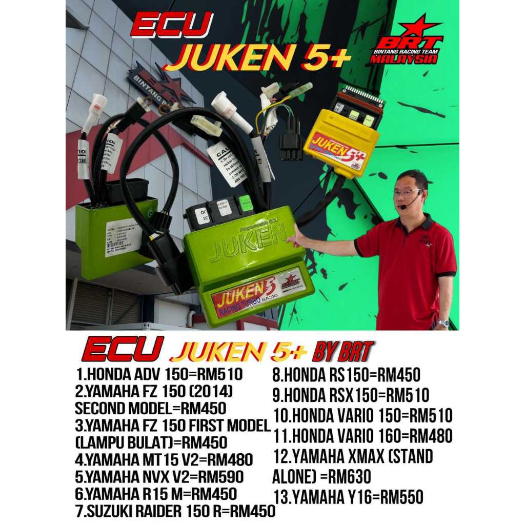 BRT JUKEN 5 ECU Y15 / Y16 / FZ / RAIDER/ VESPA/ RSX /RS150 / SRL115 FI ...