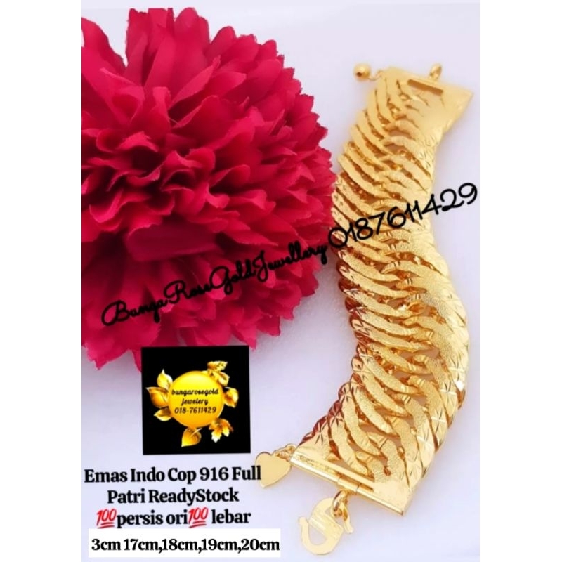 🔥Emas Indo Cop 916 Full Pateri 💯persis ori💯🔥Tahan Luntur/Tahan Lasak ...
