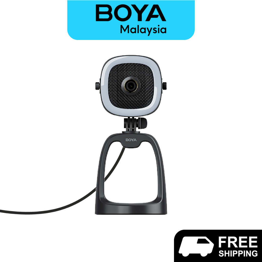 BOYA All in One Webcam BY-CM6A/CM6B with 1080P/4K Resolution, LED Ring ...
