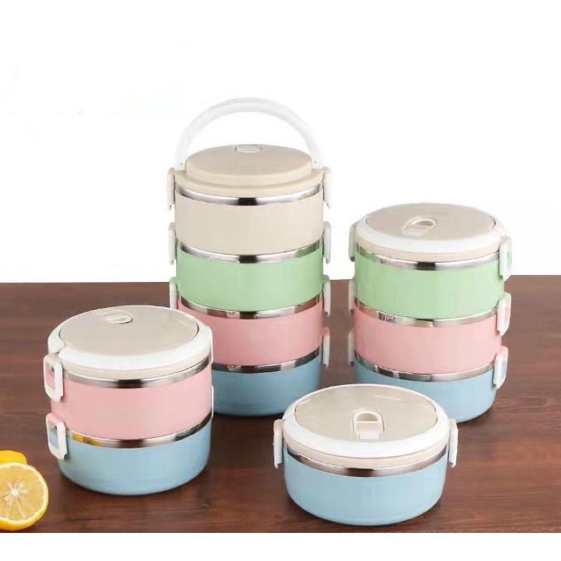 Multilayer Thermal Stackable Lunch Box Containers 2 Tier Food Container ...