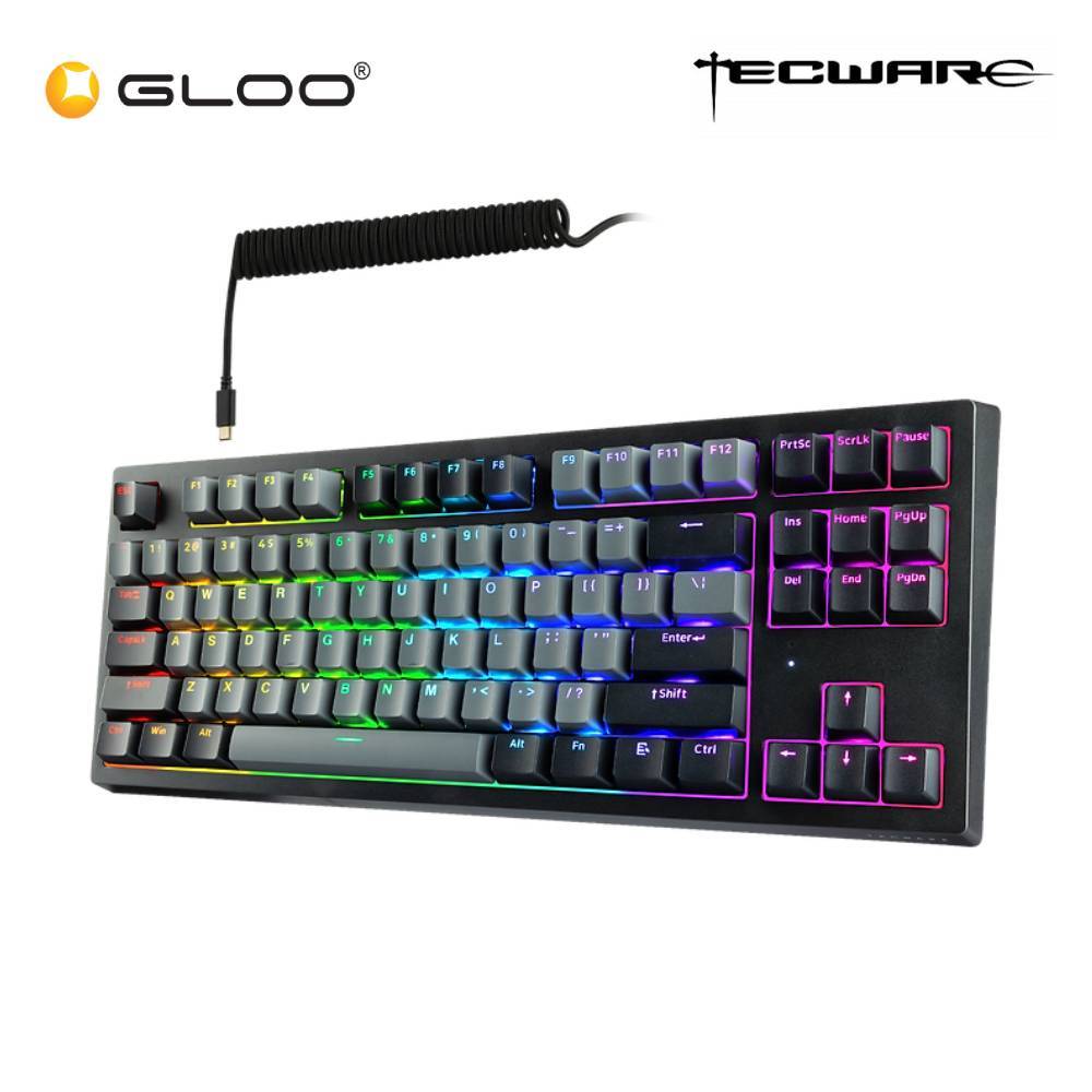 Tecware Phantom+ Elite 87 RGB Black Mechanical Keyboard - Wraith Brown Switch (TWKB-PE87PZT ...