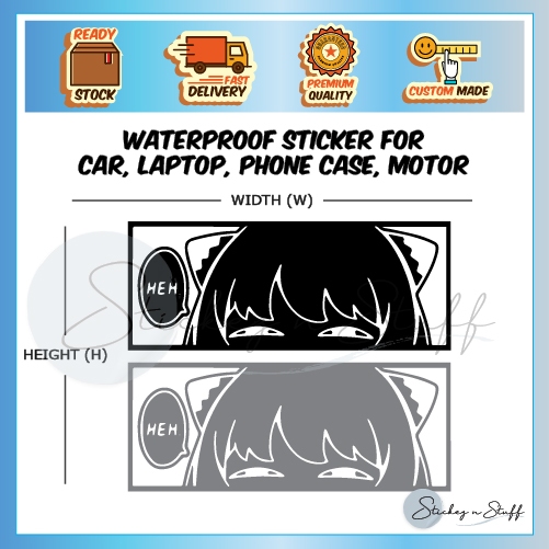 Anya Forger Heh Smug Comic Spy x Family Anime Series Sticker Motorcycle ...