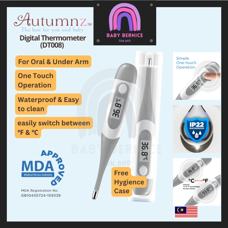 AUTUMNZ *BABY DIGITAL THERMOMETER* DT008 MDA Approved Oral Arm ...
