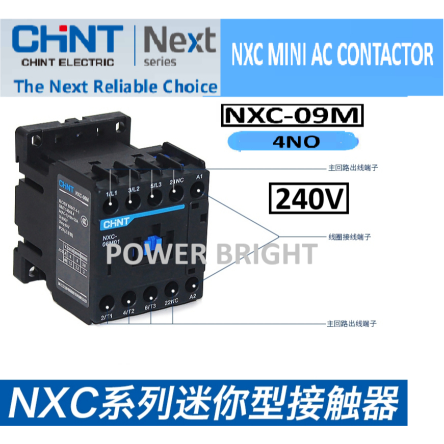 CHINT NXC 09M MINI 240VAC CONTACTOR | Shopee Malaysia