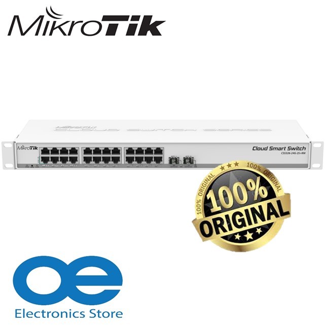 MikroTik CSS326-24G-2S+RM Network 24 Port Gigabit, 2 SFP+ Ports 1U ...