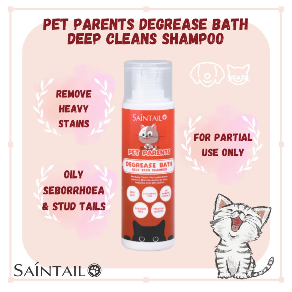 Saintail Pet Parents 200ml【 Degrease Bath Deep Cleans 】Pet Shampoo Oily ...