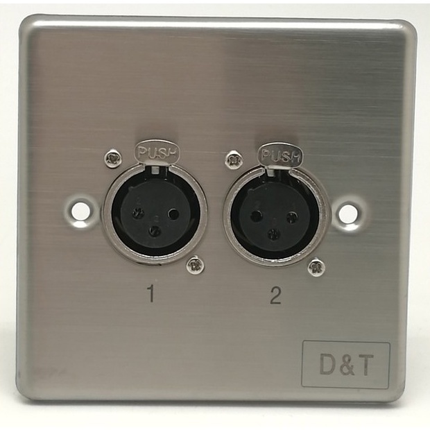 D&T / SIR AFA 3"x3" DUAL XLR FEMALE WALL PLATE - DUAL XLR WALL PANEL ...