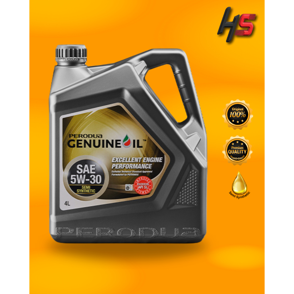 PERODUA SAE 5W-30 API SL SEMI SYNTHETIC 4L 100% ORIGINAL | Shopee Malaysia