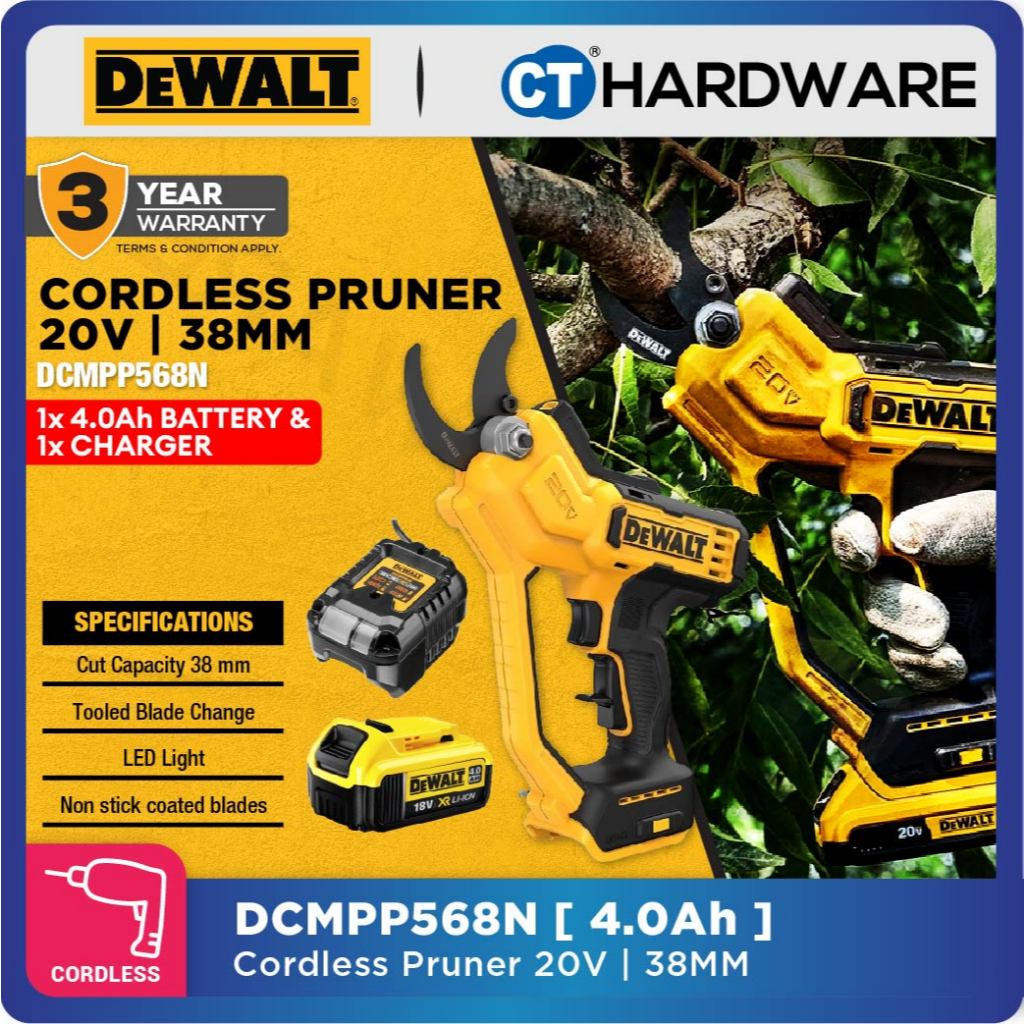 Dewalt DCMPP568N Cordless Power Pruner 20V | 38mm / Mesin Potong Pokok ...