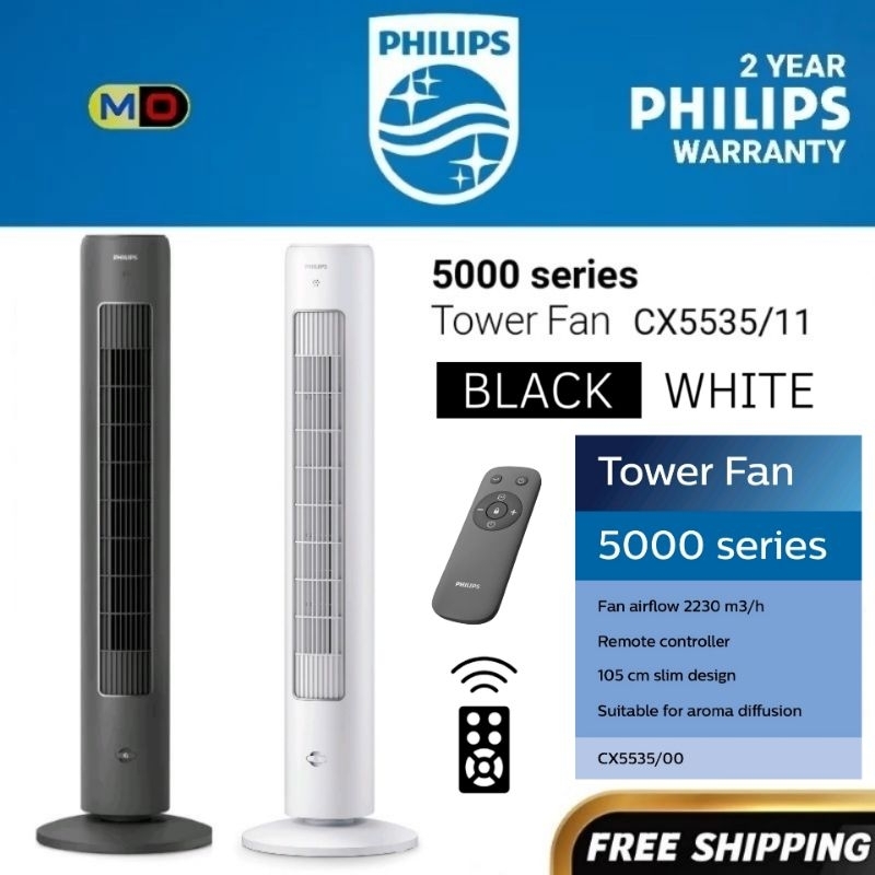 Philips Tower Fan with Remote Control CX5535/11 塔式风扇 | Shopee Malaysia