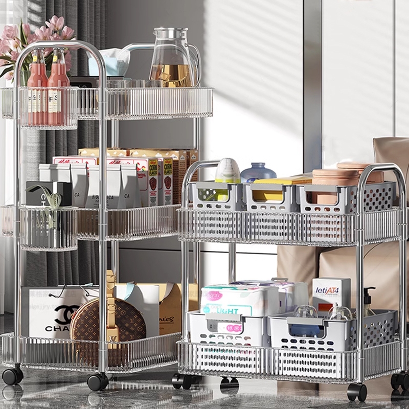 Multi Transparent Acrylic Trolley Cosmetics Rak Bedroom Bookshelf ...