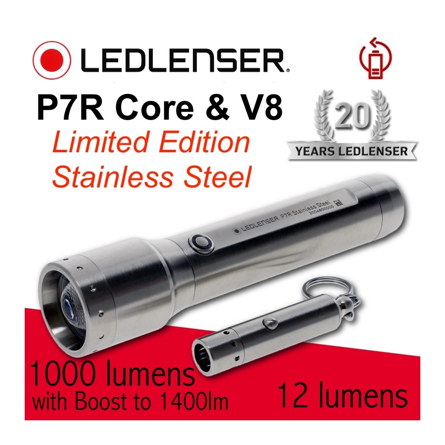 LIMITED EDITION - P7R Core & V8 S/S LEDLENSER Flashlights -20 Yr ...