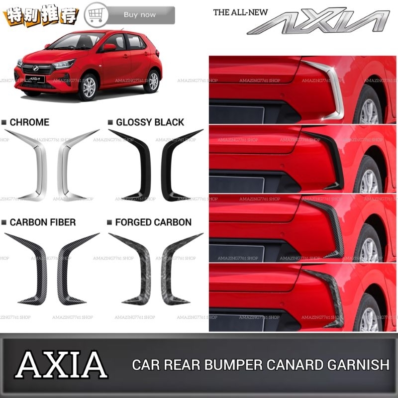 AMAZING PERODUA NEW AXIA 2023-2024 CAR REAR BUMPER CANARD GARNISH ...
