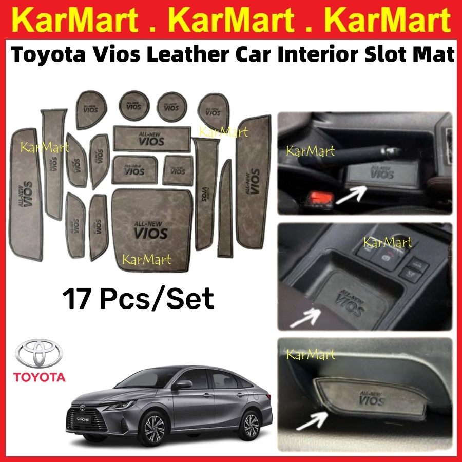 Toyota Vios 2023 2024 Leather Interior Slot Mat Anti Slip Mat Car ...