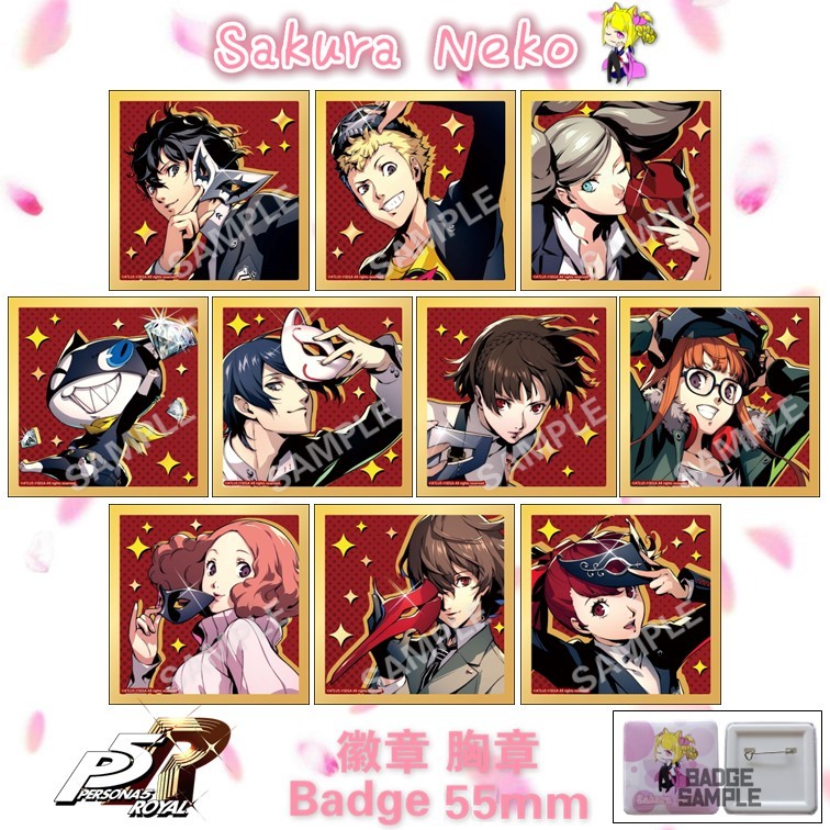 Ready Stocks Persona 5 Royal 女神异闻录 皇家版 P5 Anime Button Square Badge 动漫 ...