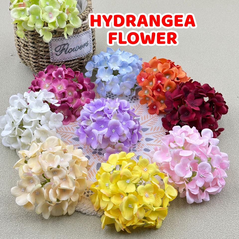 Artificial Hydrangea Flowers Hand Bouquet Wedding Event Bunga Hydrangea ...