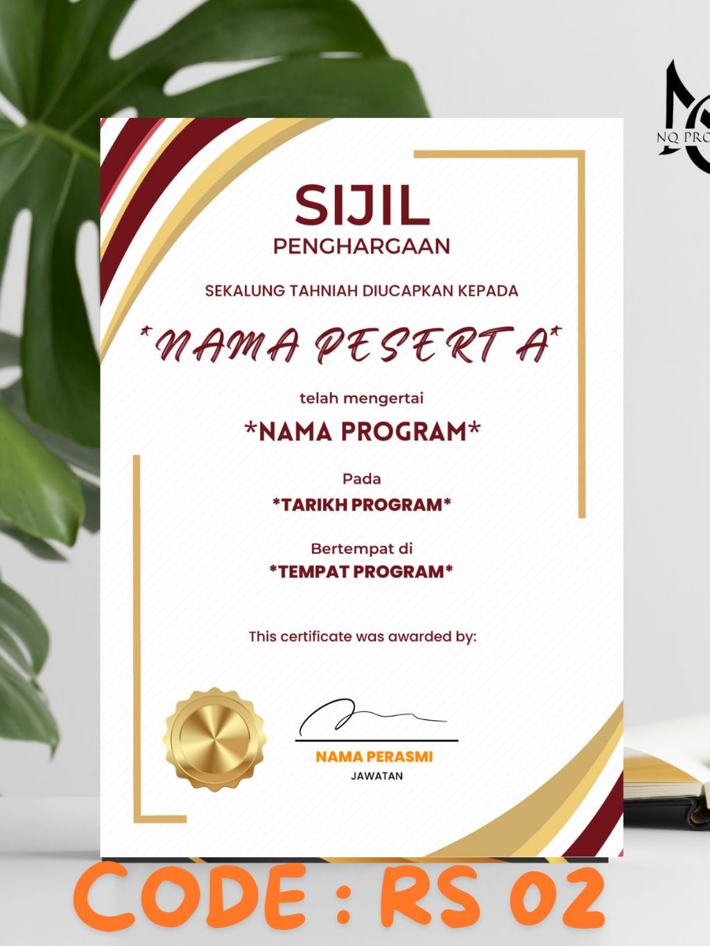 PRINT SIJIL CERTIFICATE, PENGHARGAAN, PENGERTAAN, HIGH QUALITY DENGAN ...