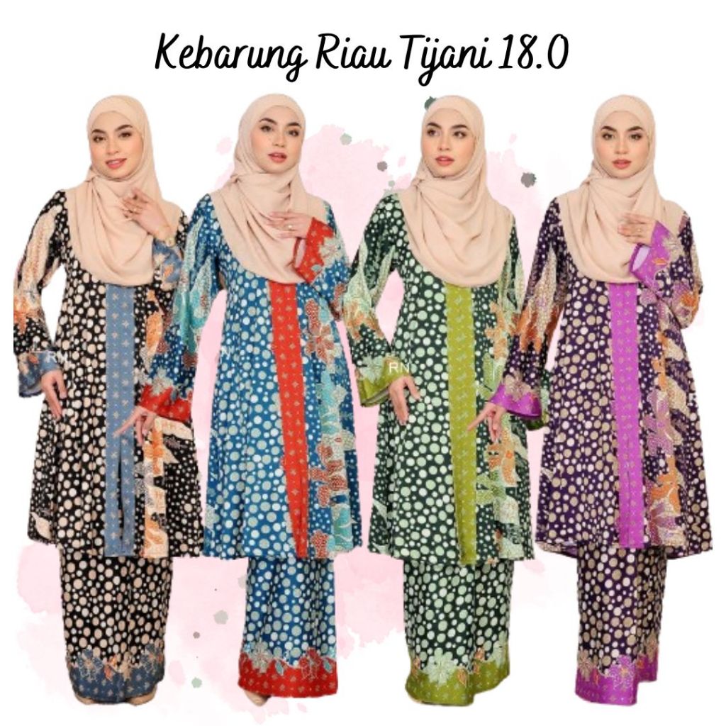 Tijani 18.0 - Baju Kebarung Kebaya Riau Batik Labuh Longgar Plus Size ...