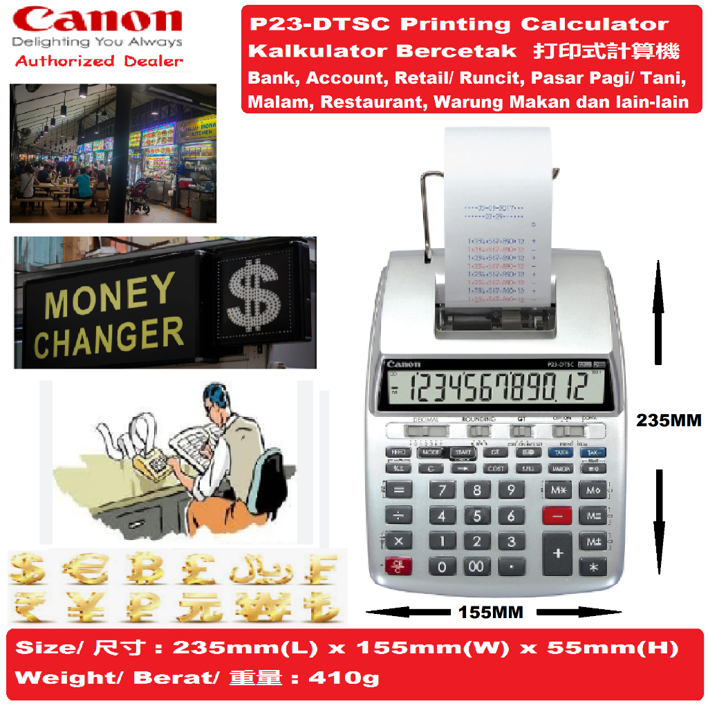 *ORIGINAL GENUINE* Canon Printing Calculator Kalkulator Bercetak 打印計算機 ...
