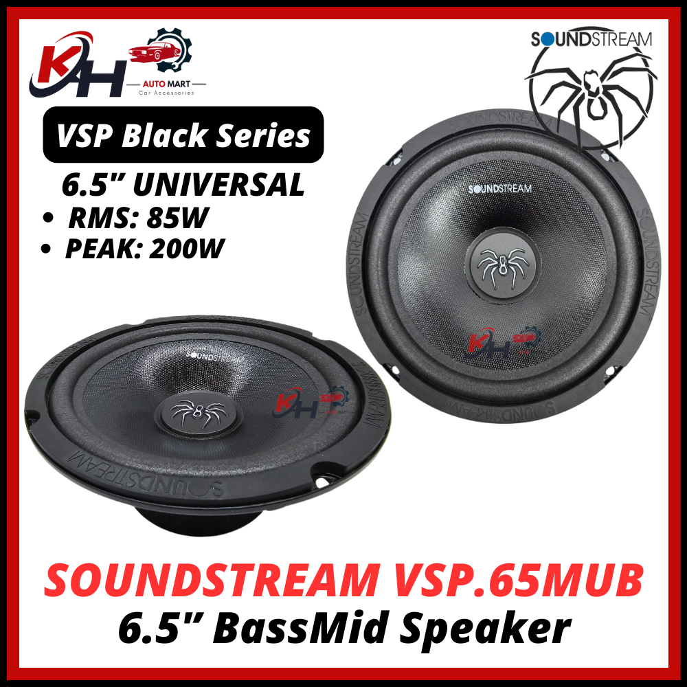 6.5'' ★ SOUNDSTREAM ★ VSP Black Series 200w Universal Mid bass Plug ...