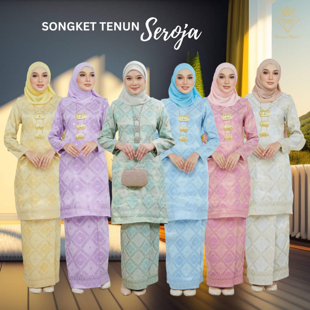 Baju Raya 2026 Viral Songket Tenun Asli Kurung Moden Plus Size ...