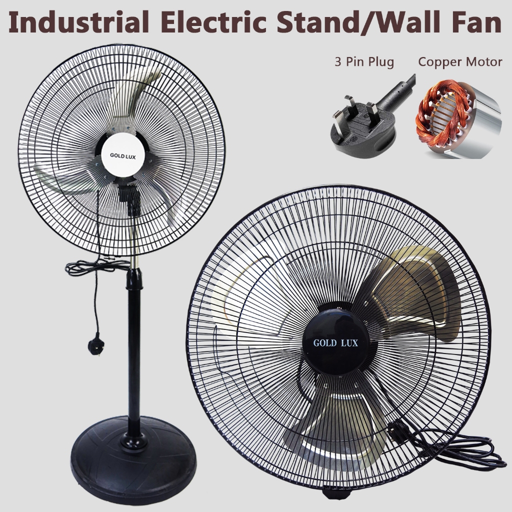 3H 18-inch 20-inch Copper Metal Clad Industrial Electric Stand Fan Wall ...