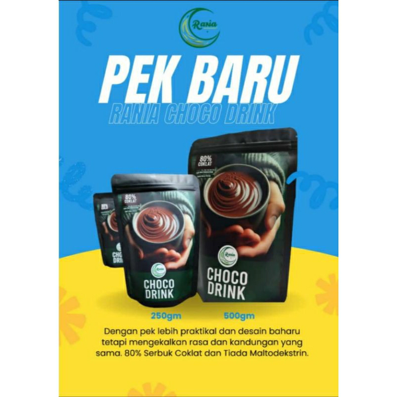Rania Choco Drink minuman coklat 250g/500g | Shopee Malaysia