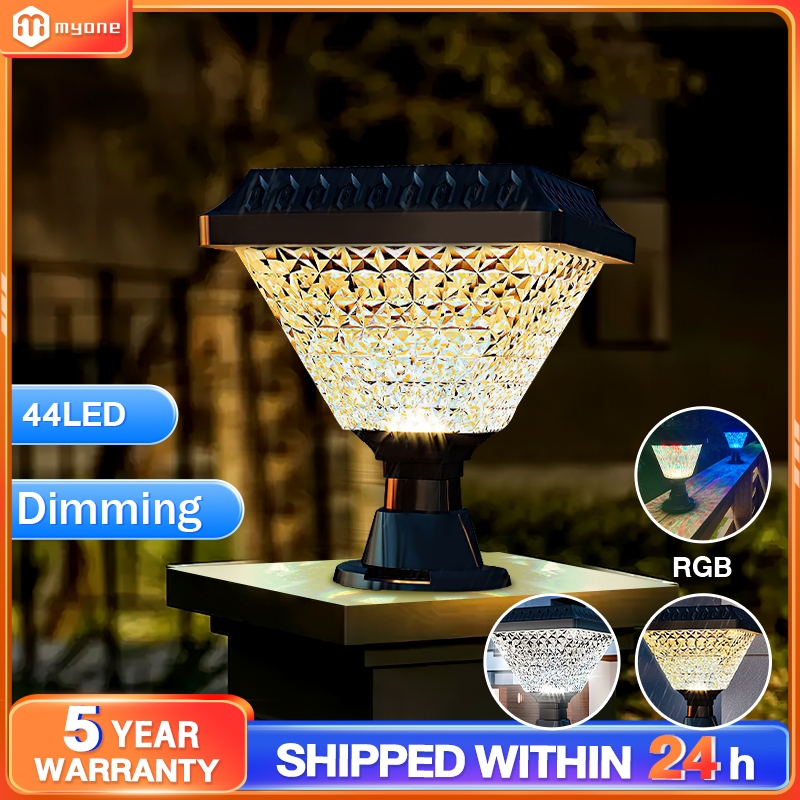 Lampu pagar solar LED Solar Garden Light Lampu Tiang Pagar Solar Pillar ...