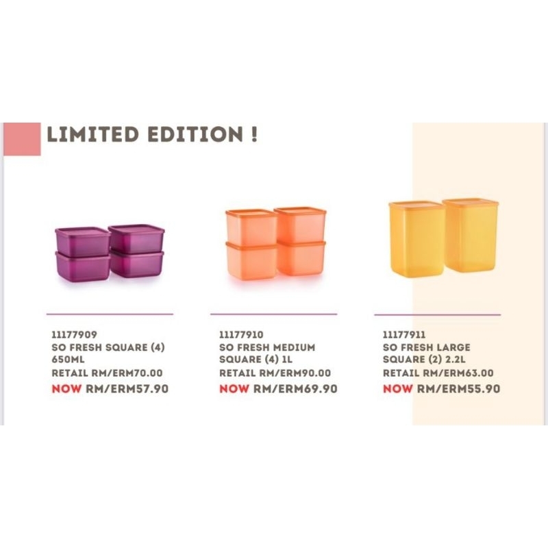 SO FRESH SQUARE SET 650ML (4BIJI) | Shopee Malaysia