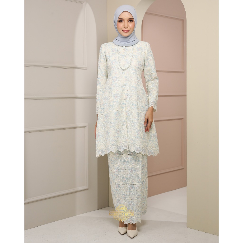 By MARIBELI BUTIK | KURUNG RIAU MODEN JELITA 06 | TEAL BLUE | Sulam ...