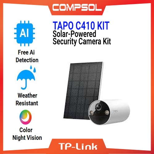 TP-Link TAPO C410 Kit Solar Powered Outdoor Security Camera Kit ...