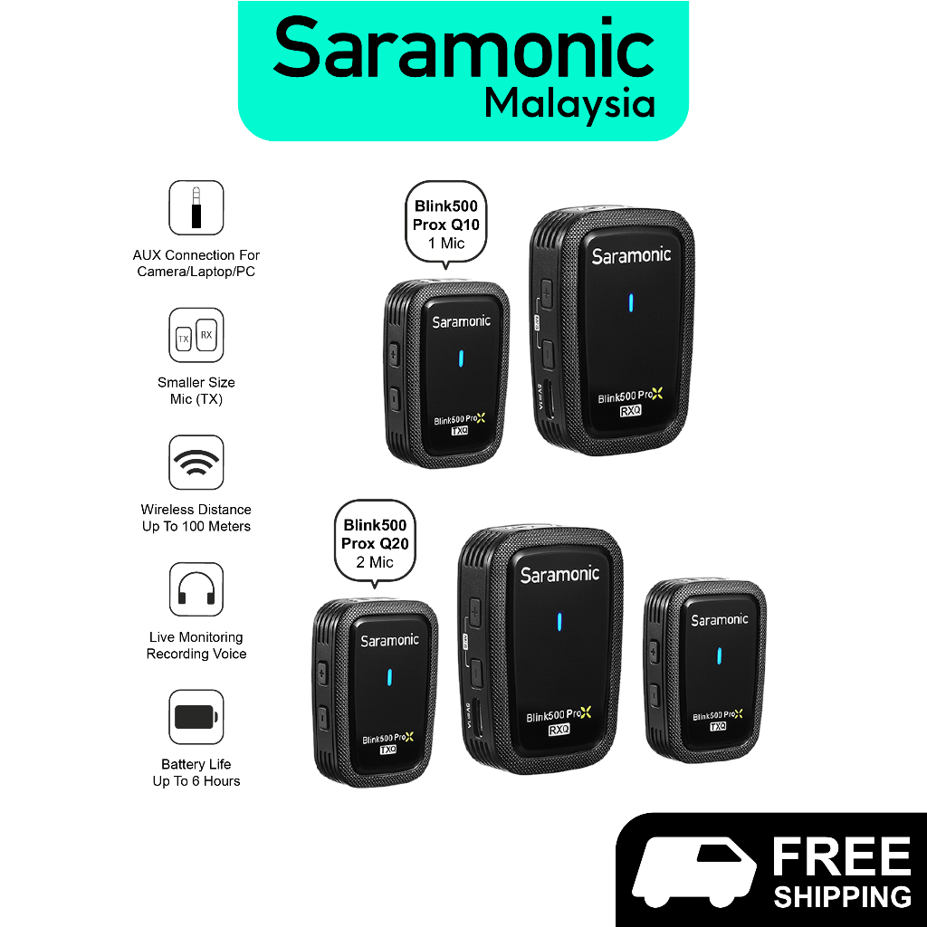 Saramonic Blink 500 ProX Q10/Q20 2.4GHz Dual-Channel Wireless ...