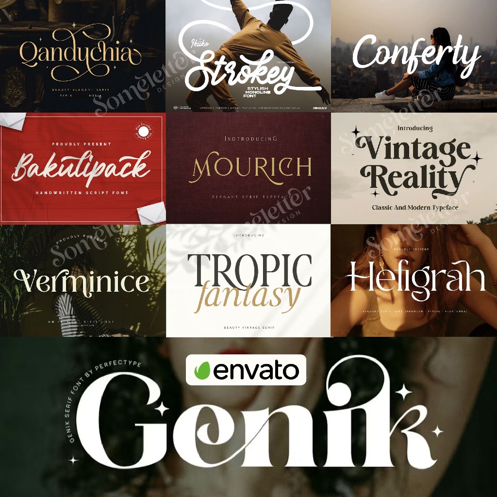[ Font ] 100 Bundle Typefaces Envato Elegant Modern Classy l Vol.1 ...