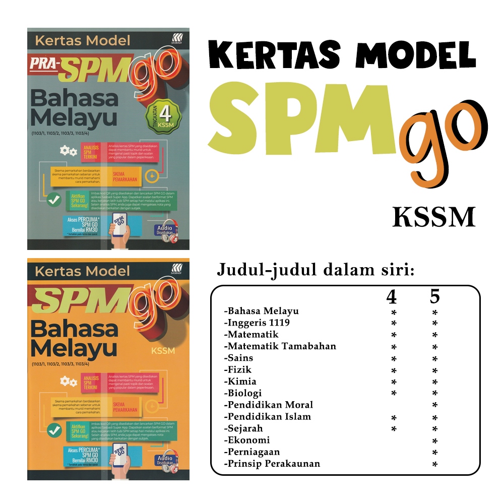 SASBADI | ACTIVITY BOOK | KSSM - KERTAS MODEL SPM GO (PRA-SPM GO, SPM GO) (TING 4 - 5) (ANALISIS ...