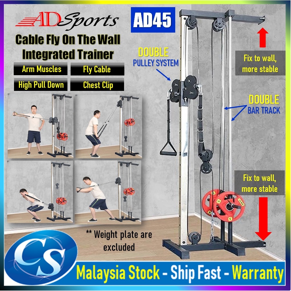 ADSports AD45 Wall Mount Cable Cross Station Lat Pull Tower With ...