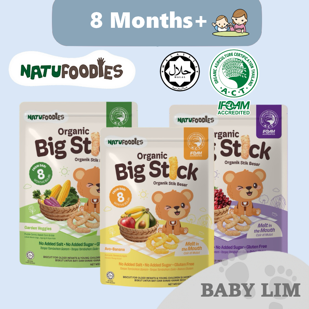[New Arrivals] Natufoodies Organic Big Stick (20g) 3 Flavors Baby Kids ...