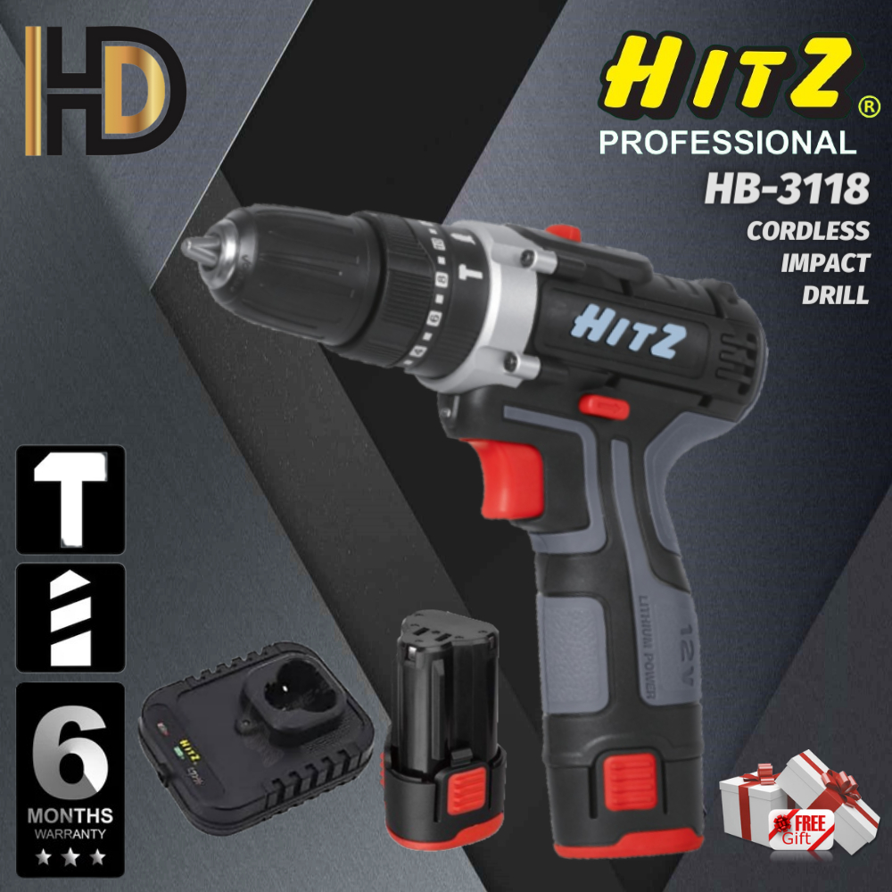 HITZ 12V HB-3118 Cordless Impact Hammer Drill / 100% ORIGINAL HITZ ...