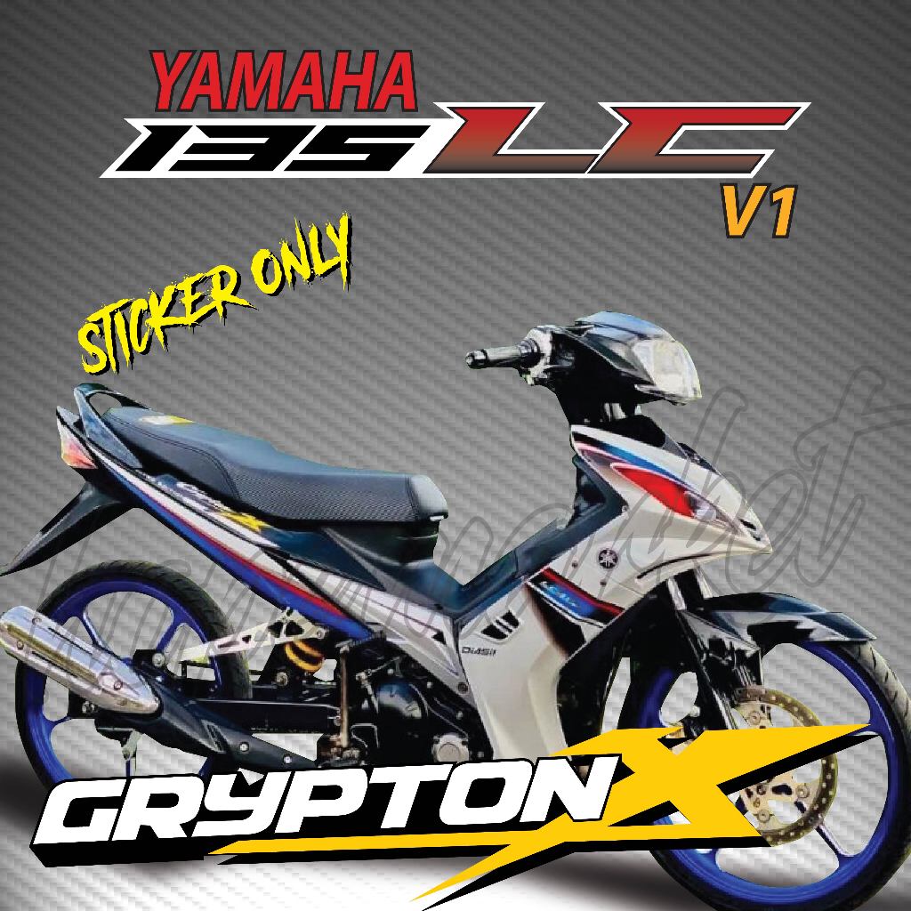 STRIPE MOTOR YAMAHA LC135 V1 CRYPTON-X (2) CUSTOM BODY STICKER ( READY STOCK ) | Shopee Malaysia