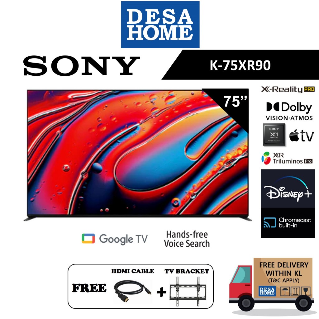 (FOC SHIPPING WITHIN KL & GIFTS) SONY K-75XR90 75" BRAVIA XR MINI LED 4K UHD HDR GOOGLE TV ...
